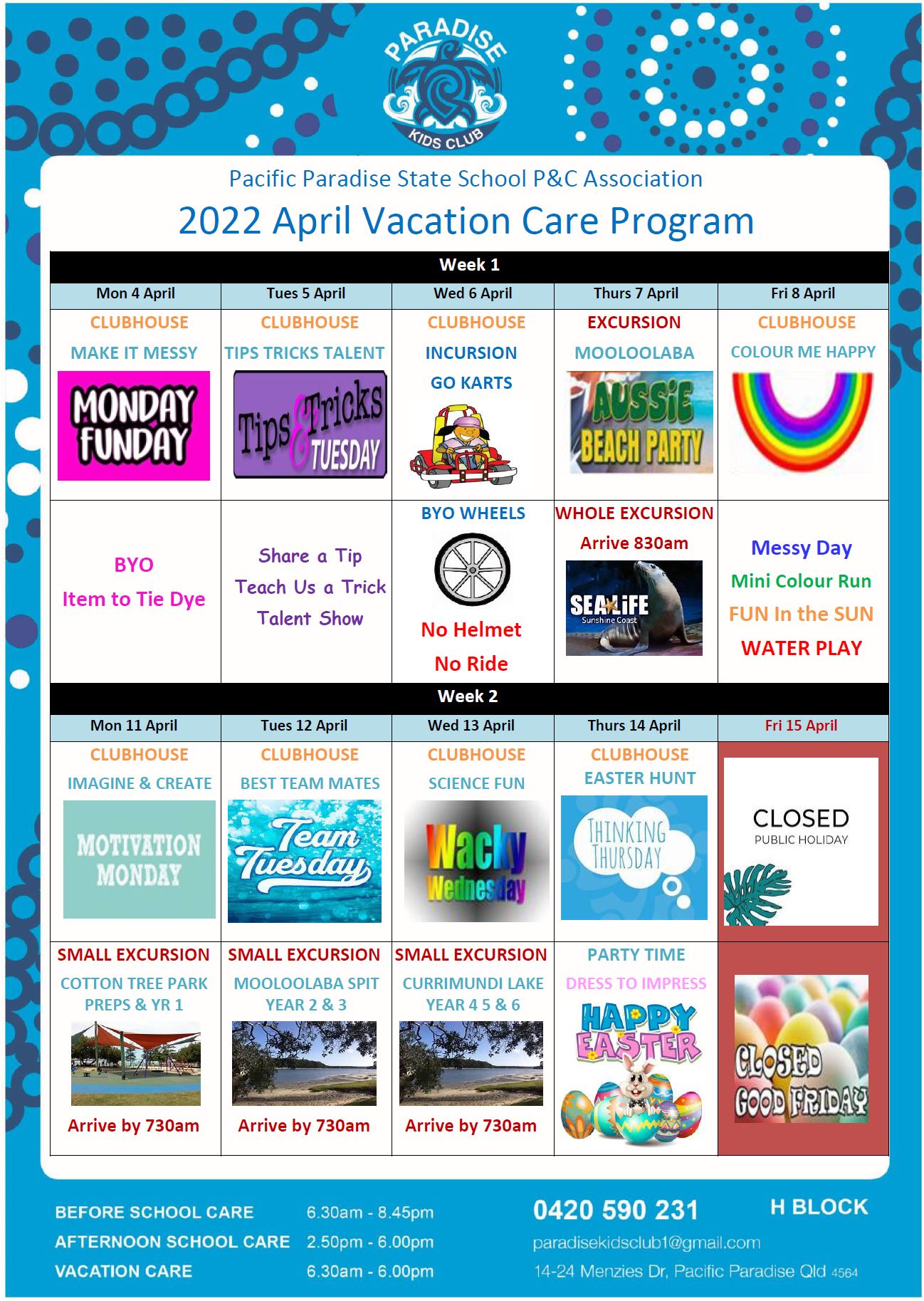 April Vacation Care Program